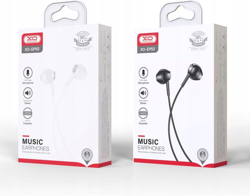 Zestaw słuchawkowy Xo Słuchawki Przewodowe Ep52 Jack 3,5Mm Douszne Bi - Opinie i ceny na Ceneo.pl