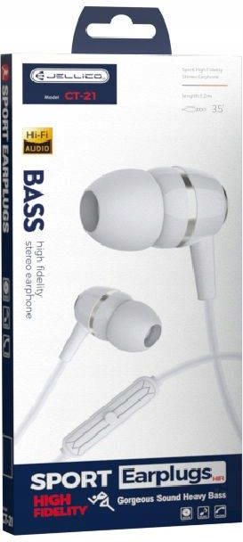 Zestaw słuchawkowy Jellico Słuchawki Douszne Ct-21 Z Mikrofonem Bia - Opinie i ceny na Ceneo.pl