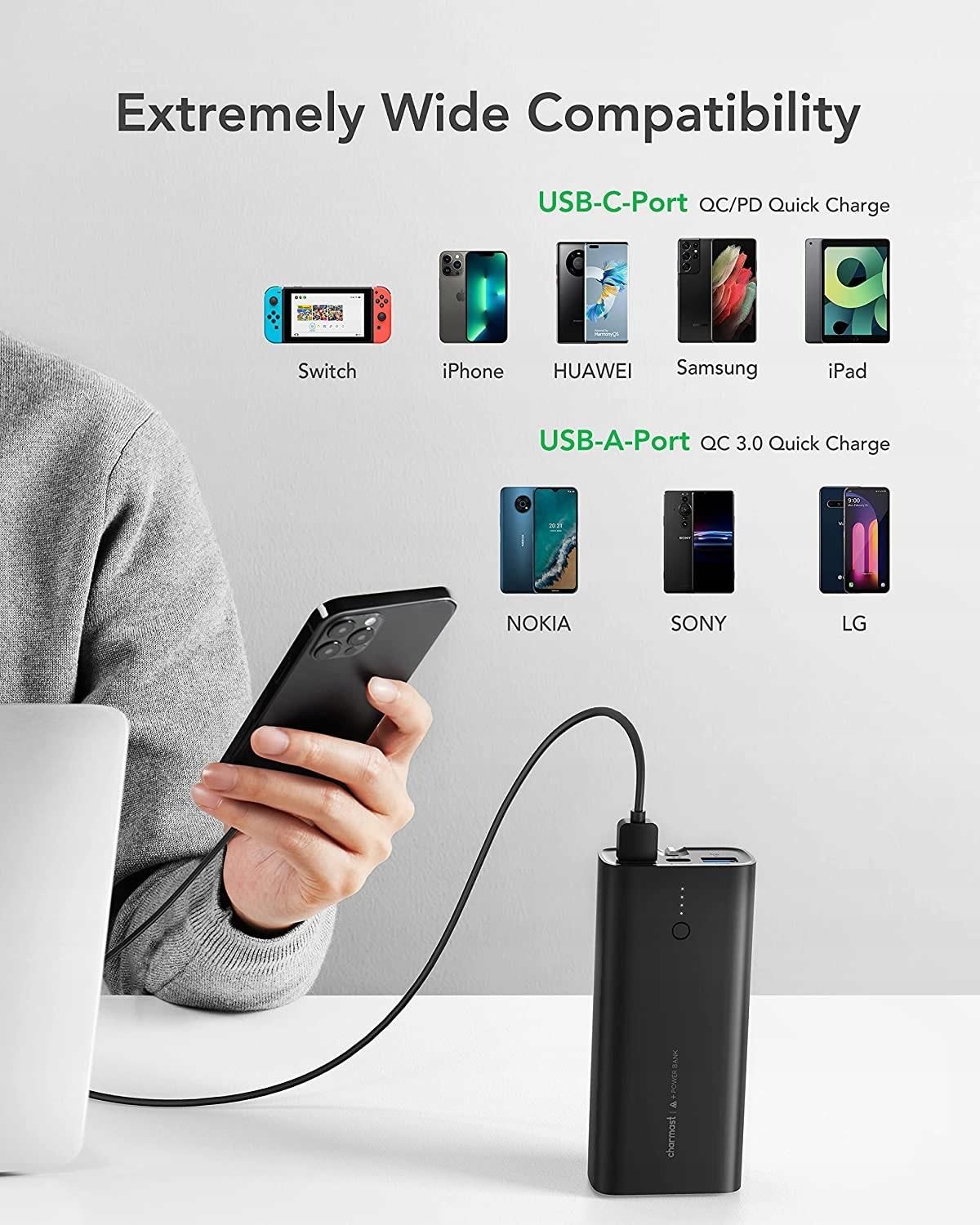 Powerbank Charmast Powerbank 20W Usb C 10000Mah Quick Charge - Opinie i ...