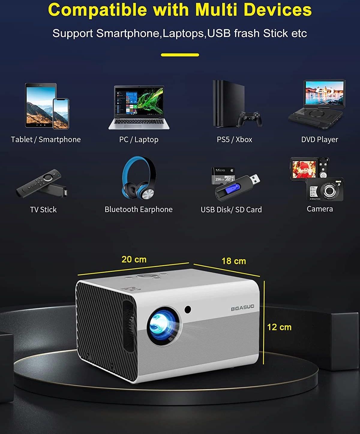 Projektor Bigasuo B 509 Szary - Ceny i opinie - Ceneo.pl