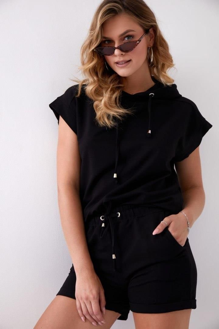 Fasardi Sportowy Zestaw Bluza Z Kapturem I Spodenki Czarny Fi711 - Ceny ...