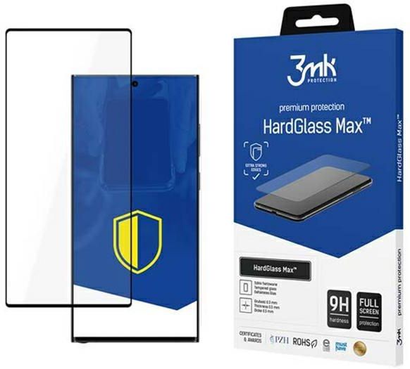 3Mk Hardglass Max Sam S23 Ultra S918 Czarny/Black Fullscreen Glass ...
