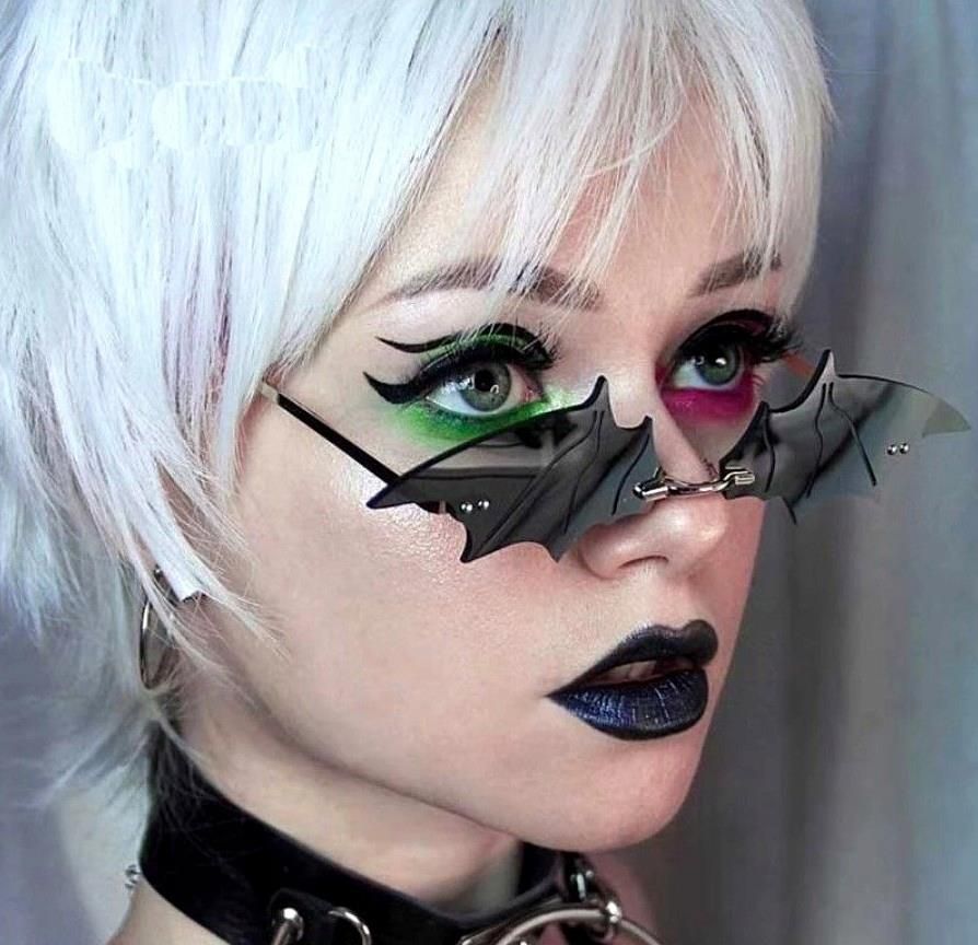 Okulary Punk retro bezramkowe batman nietoperz - Ceny i opinie - Ceneo.pl
