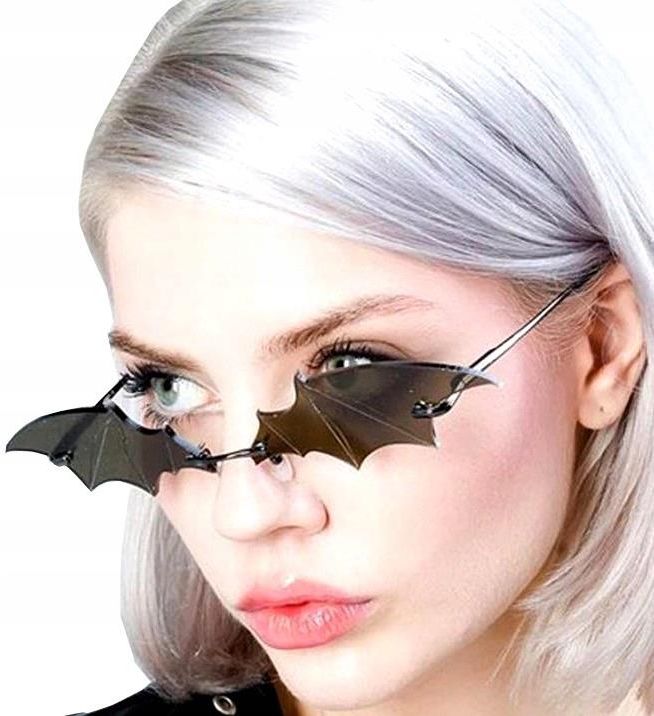 Okulary Punk retro bezramkowe batman nietoperz - Ceny i opinie - Ceneo.pl