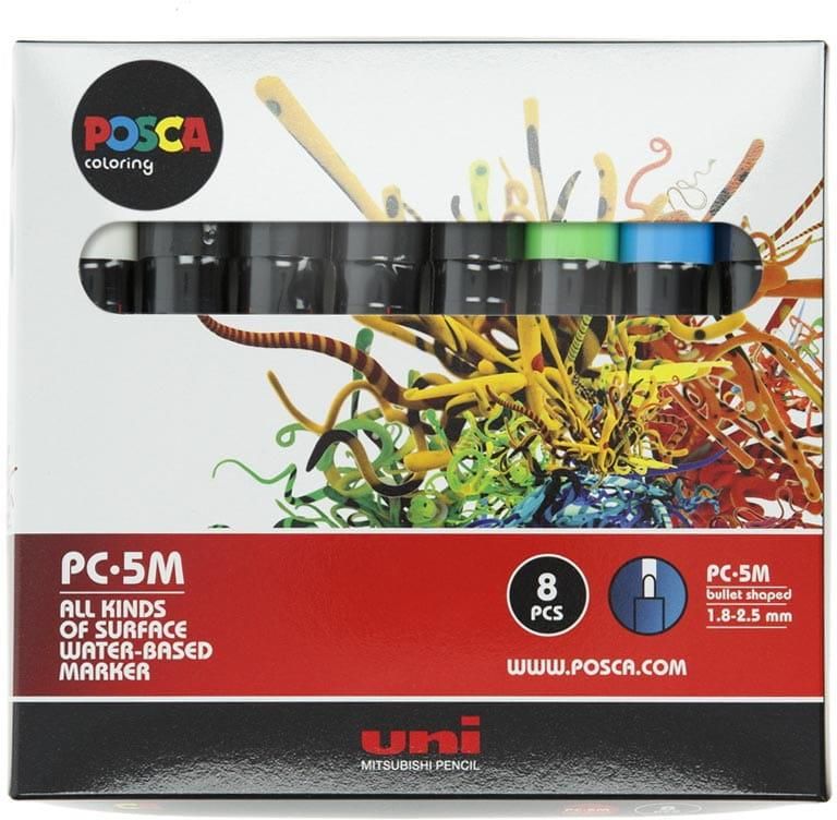 Uni Posca Pisaki Pc-5M 8szt. Neon - Ceny i opinie - Ceneo.pl