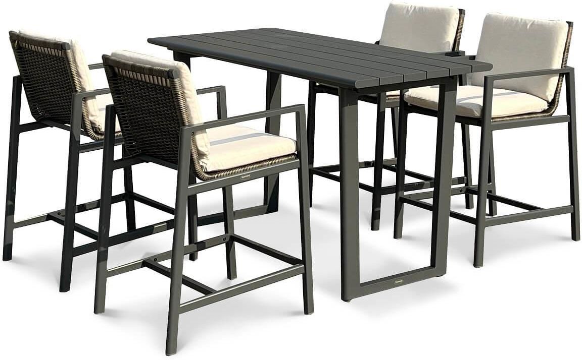 Zestaw mebli ogrodowych Zestaw barowy Lotus Bar Dark Grey - FURRORE ...