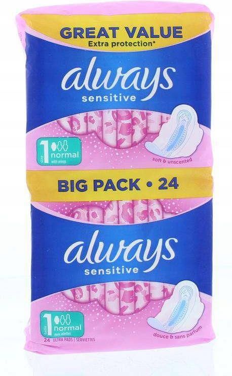 Always Sensitive Normal Podpaski Skrzydełka 24 szt. - Opinie i ceny na ...
