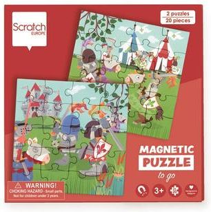 Scratch Puzzle Magnetyczne Książka Podróżna Rycerze 2 Obrazki 40El ...