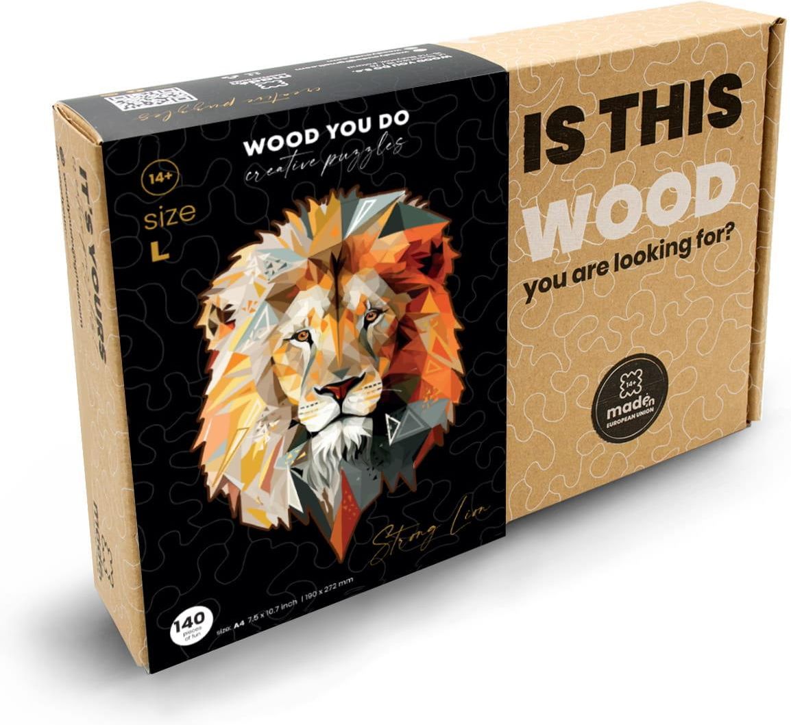 Wood You Do Creative Puzzles Puzzle Drewniane Silny Lew Strong Lion 140El. A4 - Ceny i opinie ...