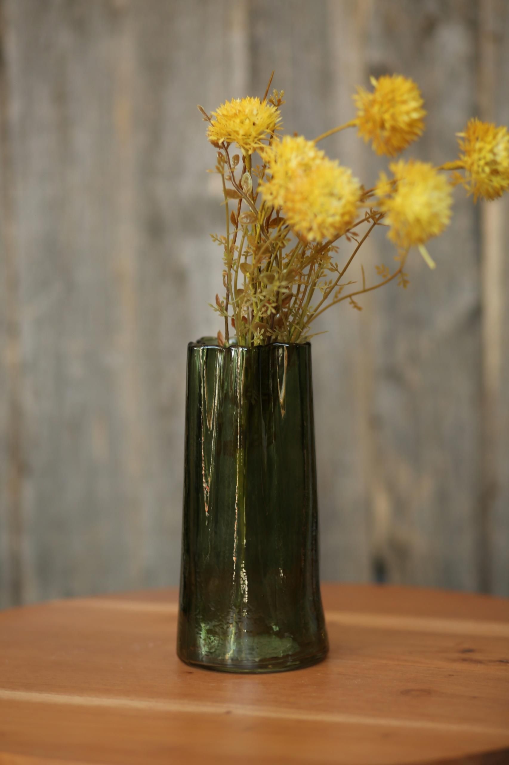 Zielony Szklany Wazon Ozdobny 15X32Cm Nieregularny - Opinie i ...