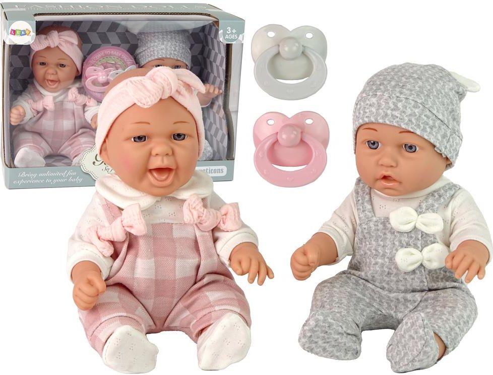 Lalka Leantoys Dwie Lalki Bobasy Bliźnięta Chłopiec Dziewczynka 30Cm ...