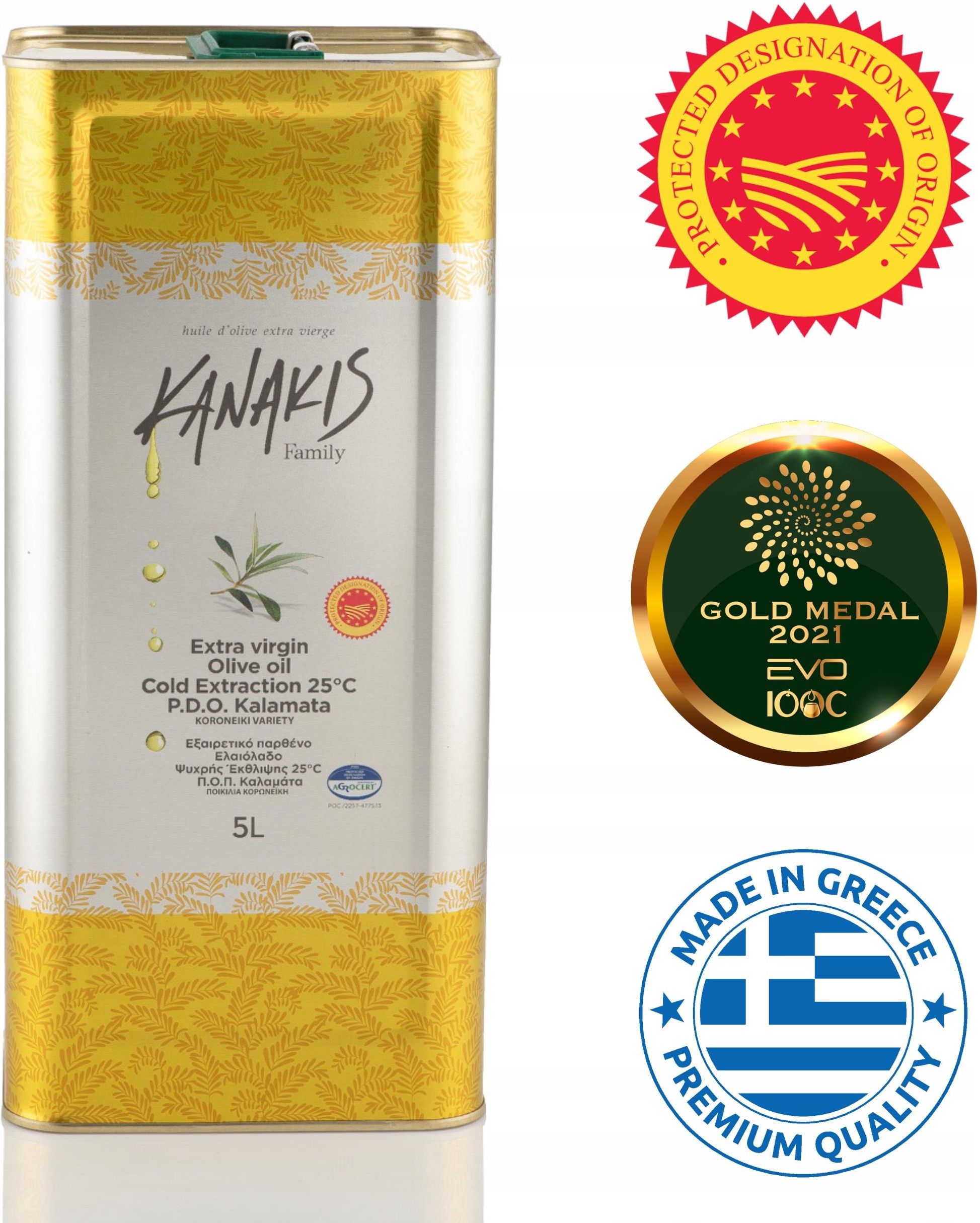 Kanakis Family Tradycyjna Grecka Oliwa Extra Pdo Z Peloponezu 5L - Ceny ...