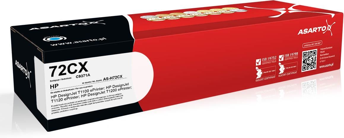 Tusz Asarto Do Hp 72Cx , C9371A , 130 Ml , Błękitny (ASH72CX) do ...