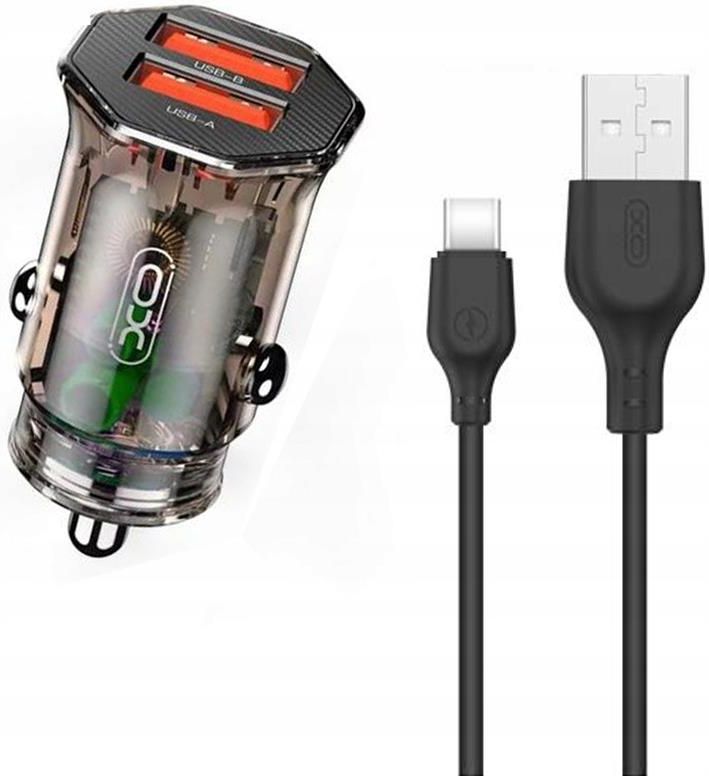 Ładowarka do telefonu Xo Ład Sam Clear Cc49 2X Usb 2,4A Dymiona Kabel ...