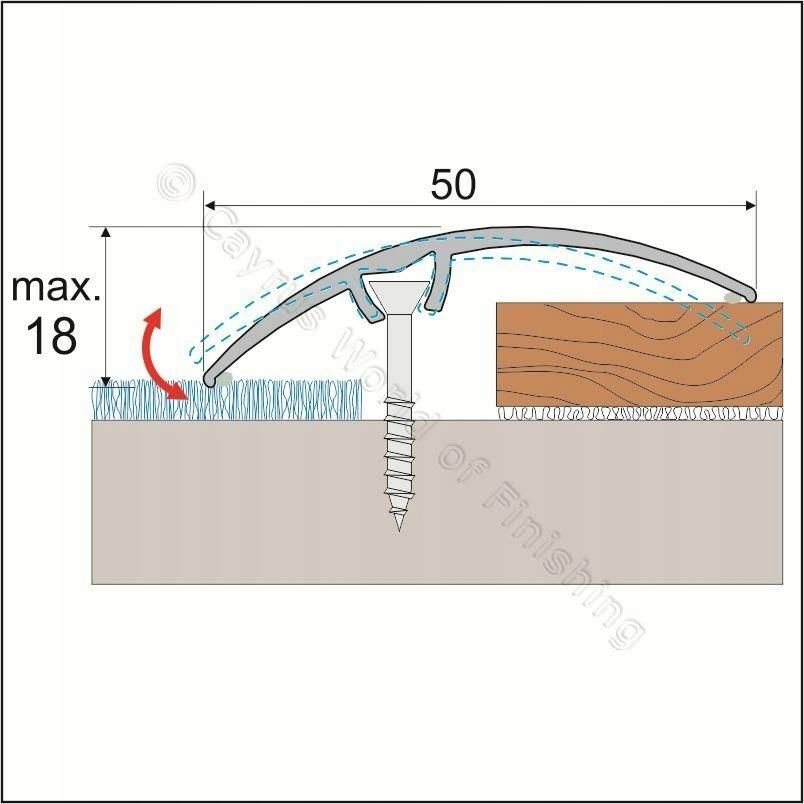 Listwa przypodłogowa Effector Listwa Progowa A65/93cm Czarna Silikon ...