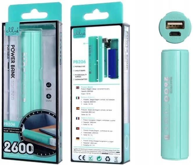 Powerbank Ellietech PB206 Power Bank 2600mAh Miętowy - Opinie i ceny na ...