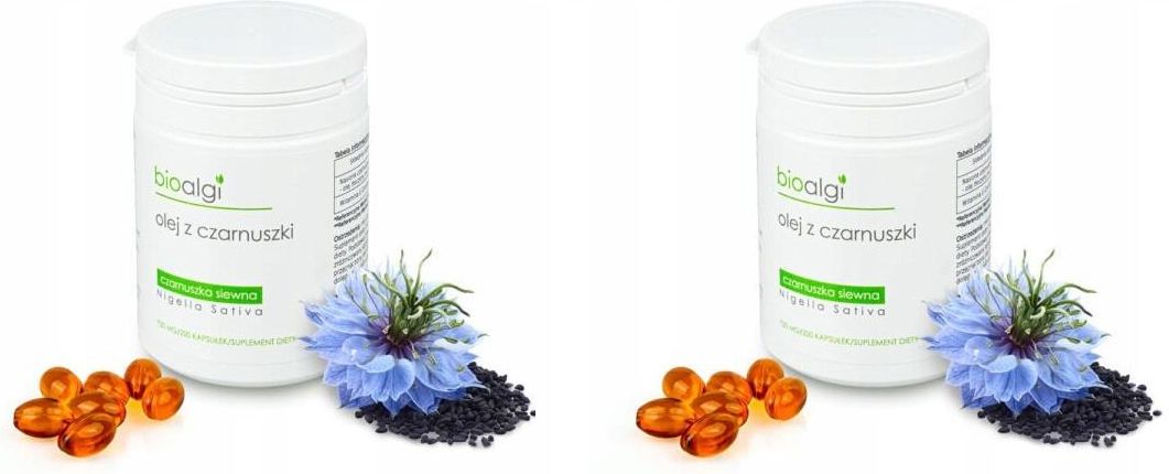 2x Bioalgi Olej z czarnuszki egipskiej - 200 kaps - Opinie i ceny na Ceneo.pl