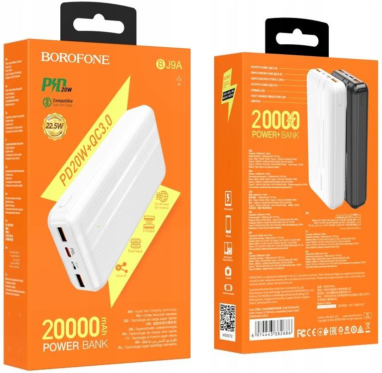 Powerbank Borofone Power Bank 20000mAh BJ9A Uranus 2xUSB - Opinie i ...
