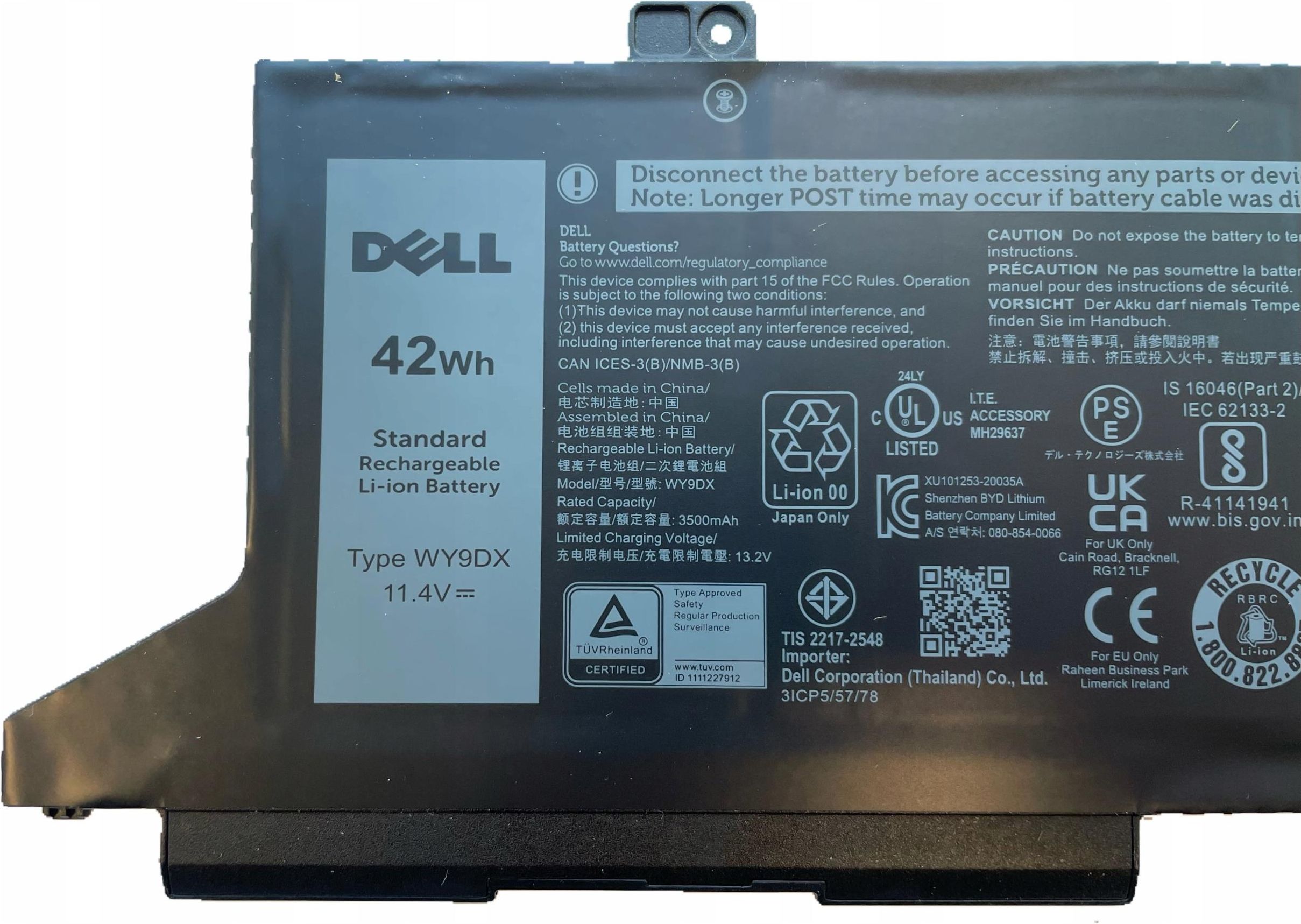 Bateria do laptopa Dell Btry,Pri,42Whr,3C,Lith,Byd (M3KCNWY9DX ...