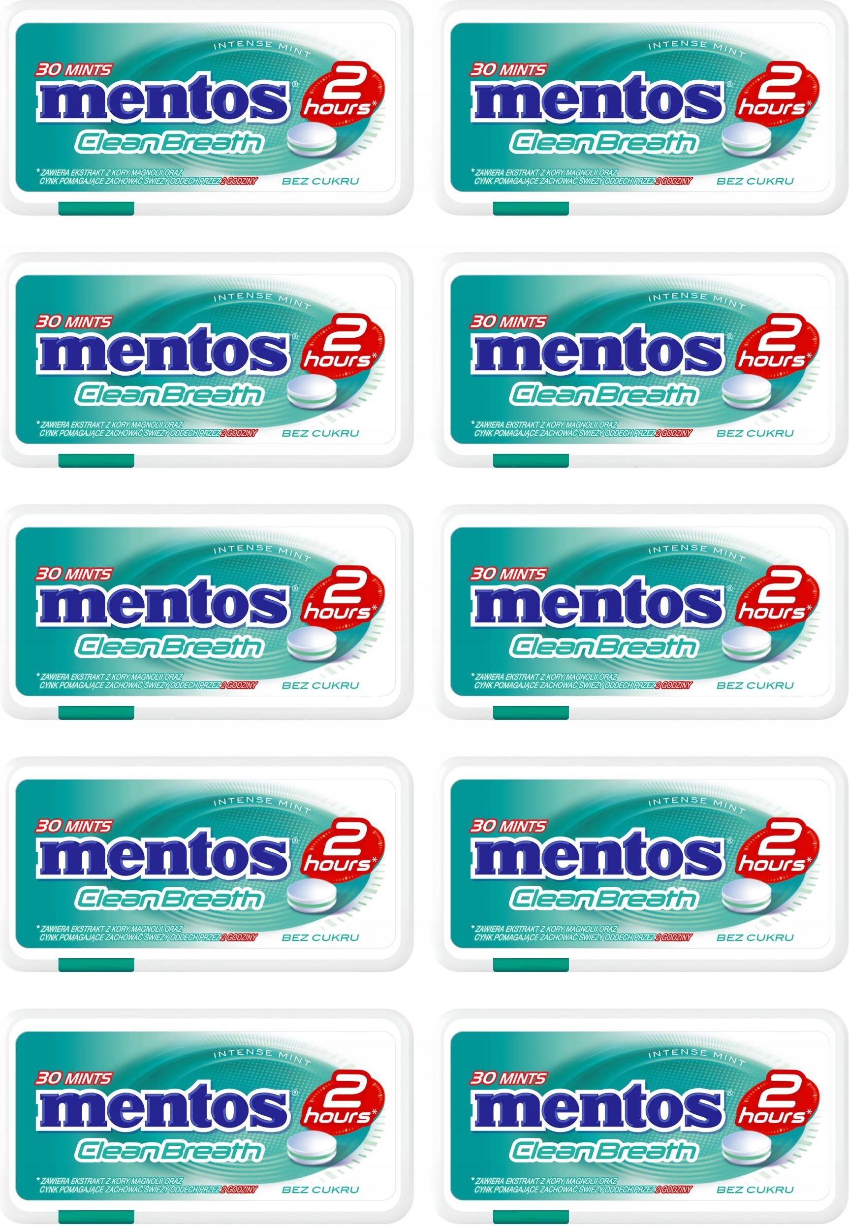 Mentos Clean Breath Pastylki Intense Mint 10x21g - Ceny i opinie - Ceneo.pl