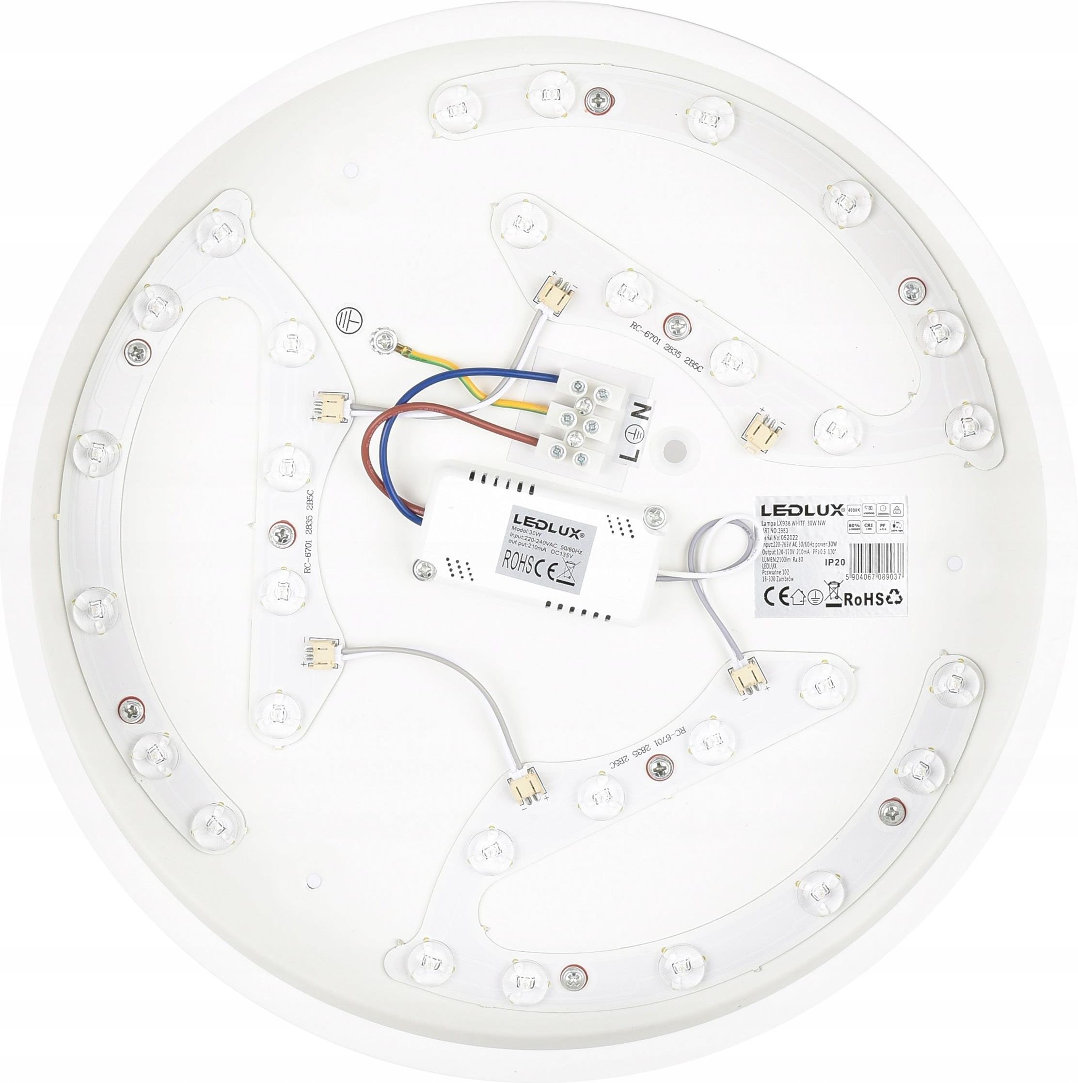 Led-Lux Lampa Sufitowa Panel Led Plafon 40W 4000K (Lx939White40Wnw ...