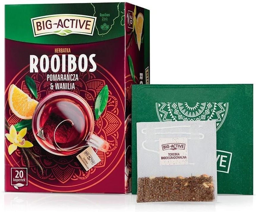 Herbata Big Active Herbatka Rooibos Pomarańcza I Wanilia 20x1,5g - Ceny ...