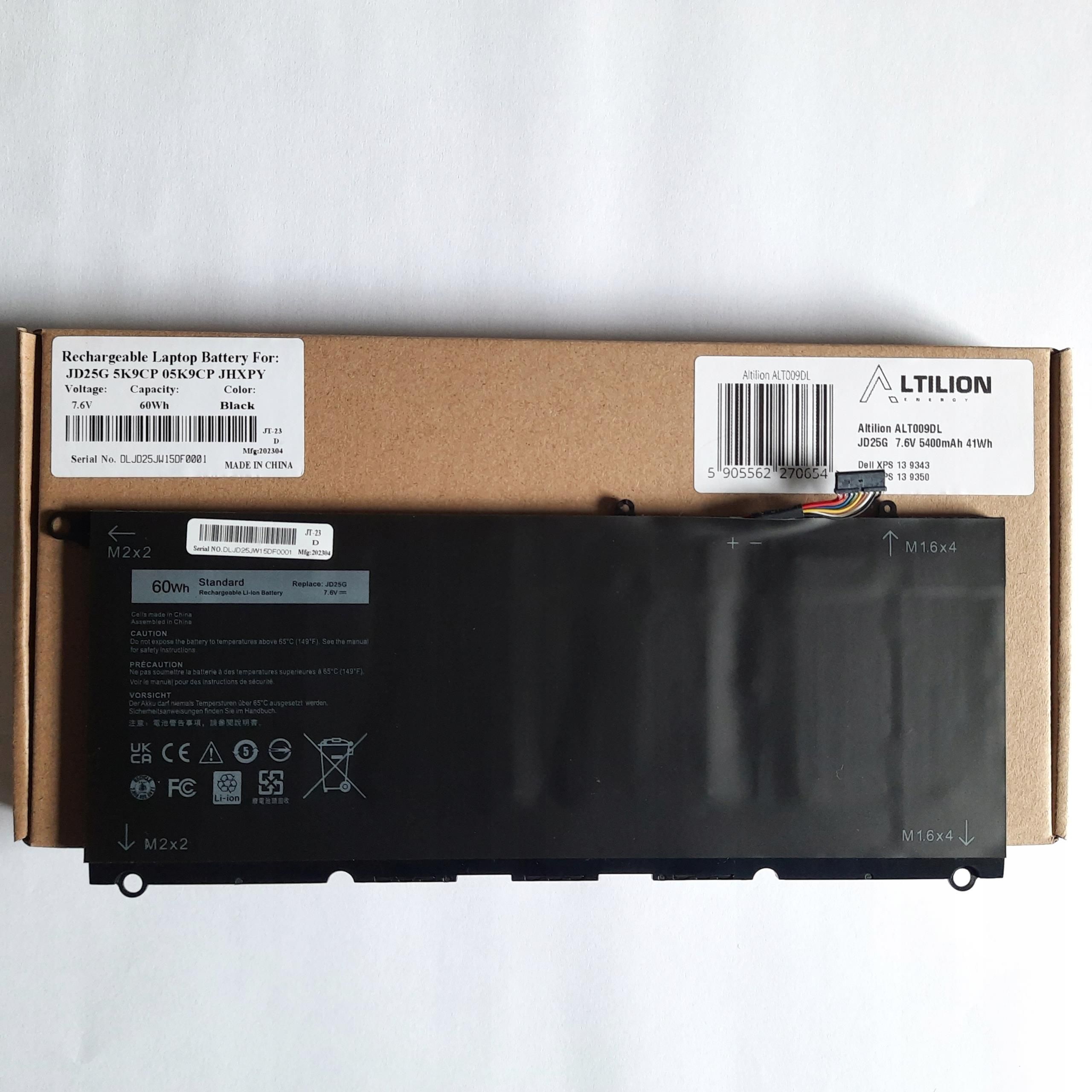 Bateria do laptopa Bateria JD25G 5K9CP Jhxpy Dell Xps 13 9343 9350 ...