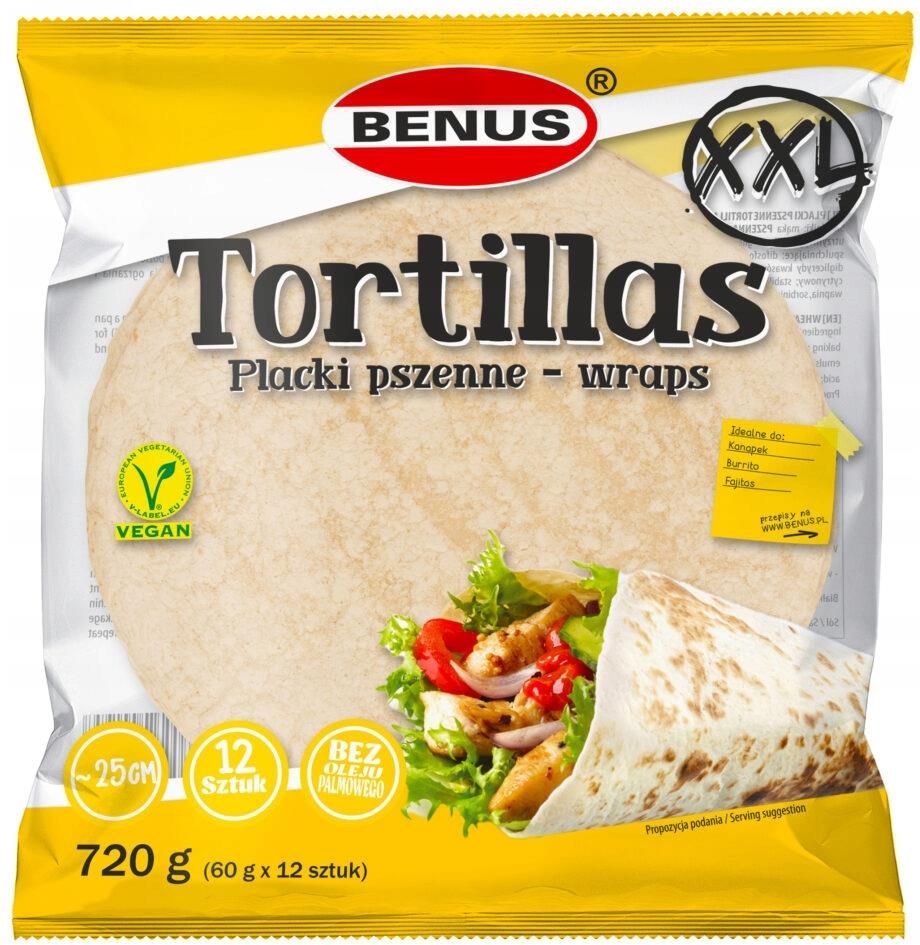 Benus Tortilla Pszenna Xxl Duża 12Szt 25 Cm 720g - Ceny i opinie - Ceneo.pl