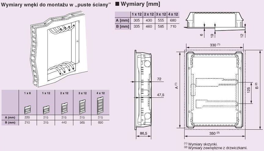 Rozdzielnia Legrand Rozdzielnica Podtynkowa Rwn 4X12 (Drzwi Matalowe ...