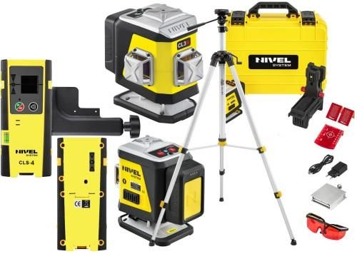 Niwelator Nivel Laser Krzyżowy System Cl3R + Czujnik Cls4 Statyw ...