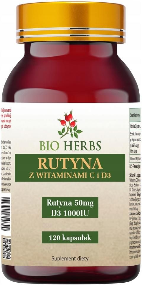 Bio Herbs Rutyna Witamina C I D3 120Kaps. - Opinie i ceny na Ceneo.pl