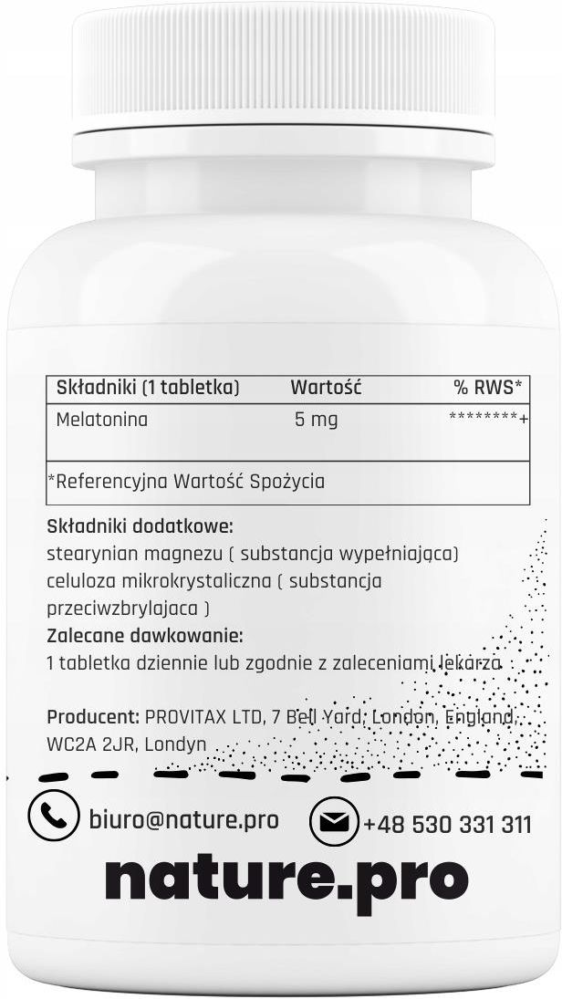 Nature.Pro Naturepro Melatonina 5 Mg 180Tabl. - Opinie i ceny na Ceneo.pl