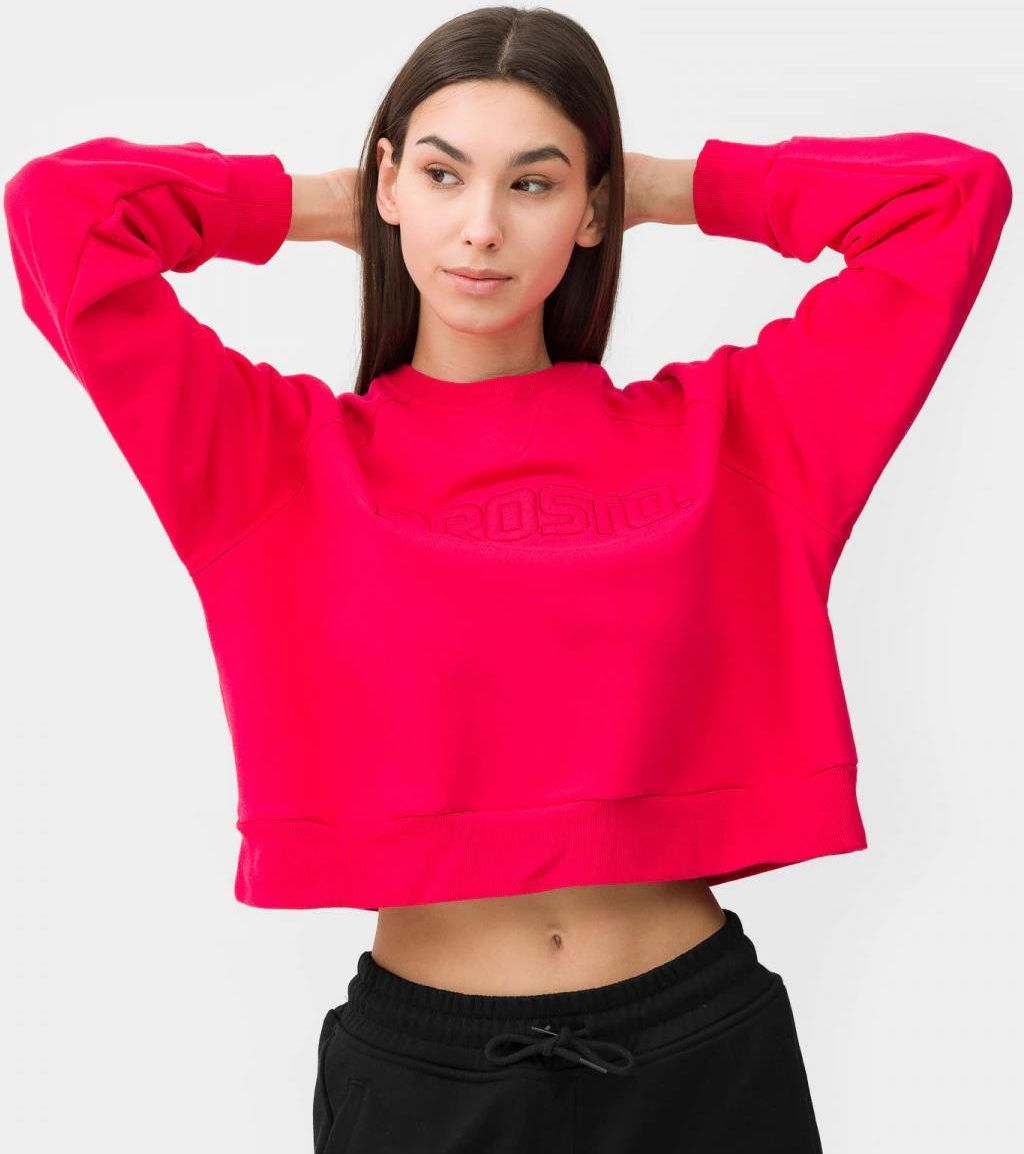 Damska bluza dresowa nierozpinana bez kaptura Prosto Boxsy - czerwona ...