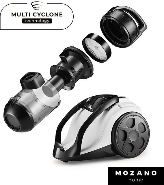Odkurzacz bezworkowy Mozano Smart Cyclonic 4000 White + Akcesoria ...