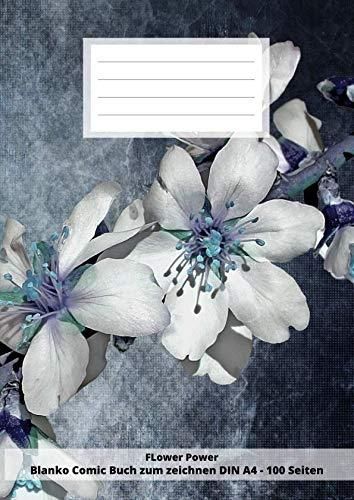 Flower Power Blanko Comic Buch zum zeichnen DIN A4 - 100 Seiten: Soft ...