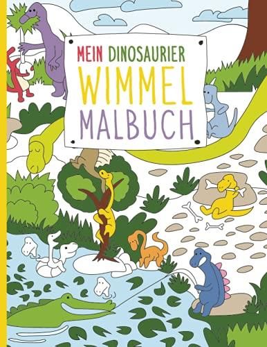 Mein Dinosaurier Wimmel Malbuch: 50 detaillierte Wimmelbilder zum Entdecken und Ausmalen für ...