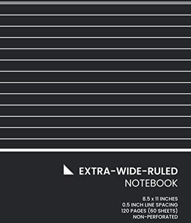 Extra-Wide-Ruled Notebook: Bold Lined Paper, 120 Pages (60 Sheets), No ...