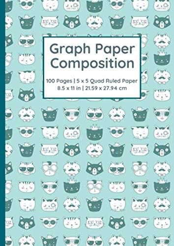 Graph Paper Composition Notebook: Cats Grid Paper Journal, 5 squares ...