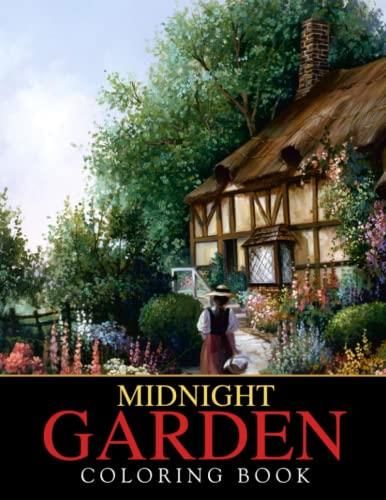 Midnight Garden Coloring Book: Amazing Coloring Pages On Black ...
