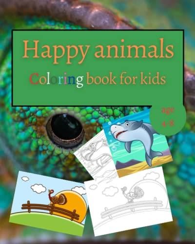 Happy animals: Coloring book for kids - Literatura obcojęzyczna - Ceny ...