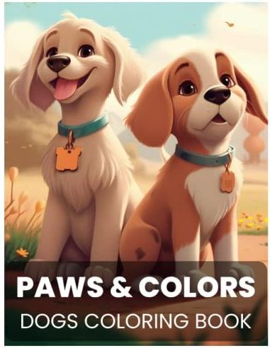 Dogs Coloring Book: Paws & Colors: A Delightful Dogs Coloring Book ...