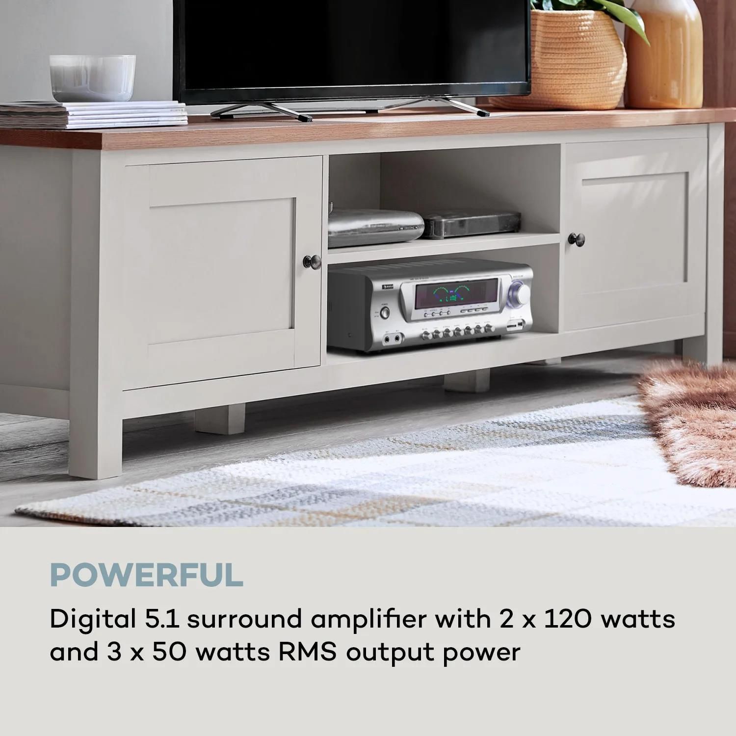 Wzmacmiacz audio Auna Amp 3800 Bt, Wzmacniacz Hi-Fi 5.0, 2 X 120 W + 3 ...