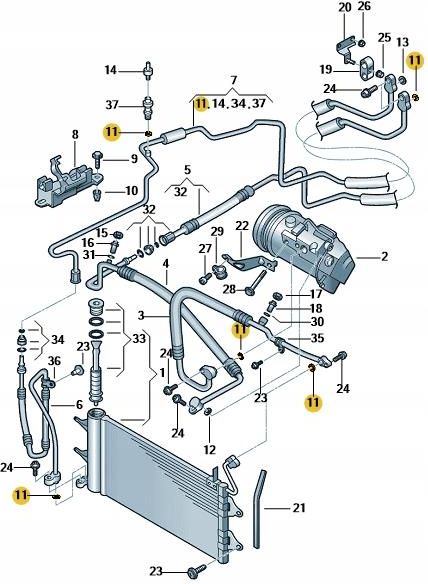 Volkswagen Oe Oring Przewodu Klimatyzacji Vw Audi Skoda 10 8X1 8 ...