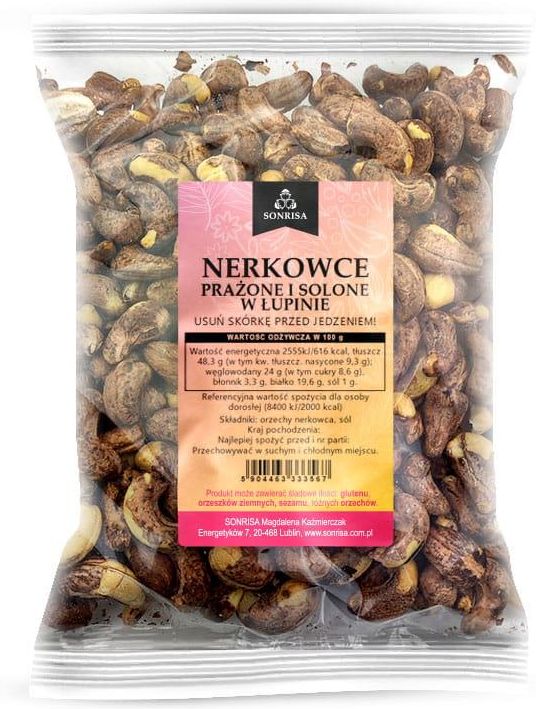 Sonrisa Orzechy Nerkowca W Łupinie Prażone I Solone 500g - Ceny i opinie - Ceneo.pl