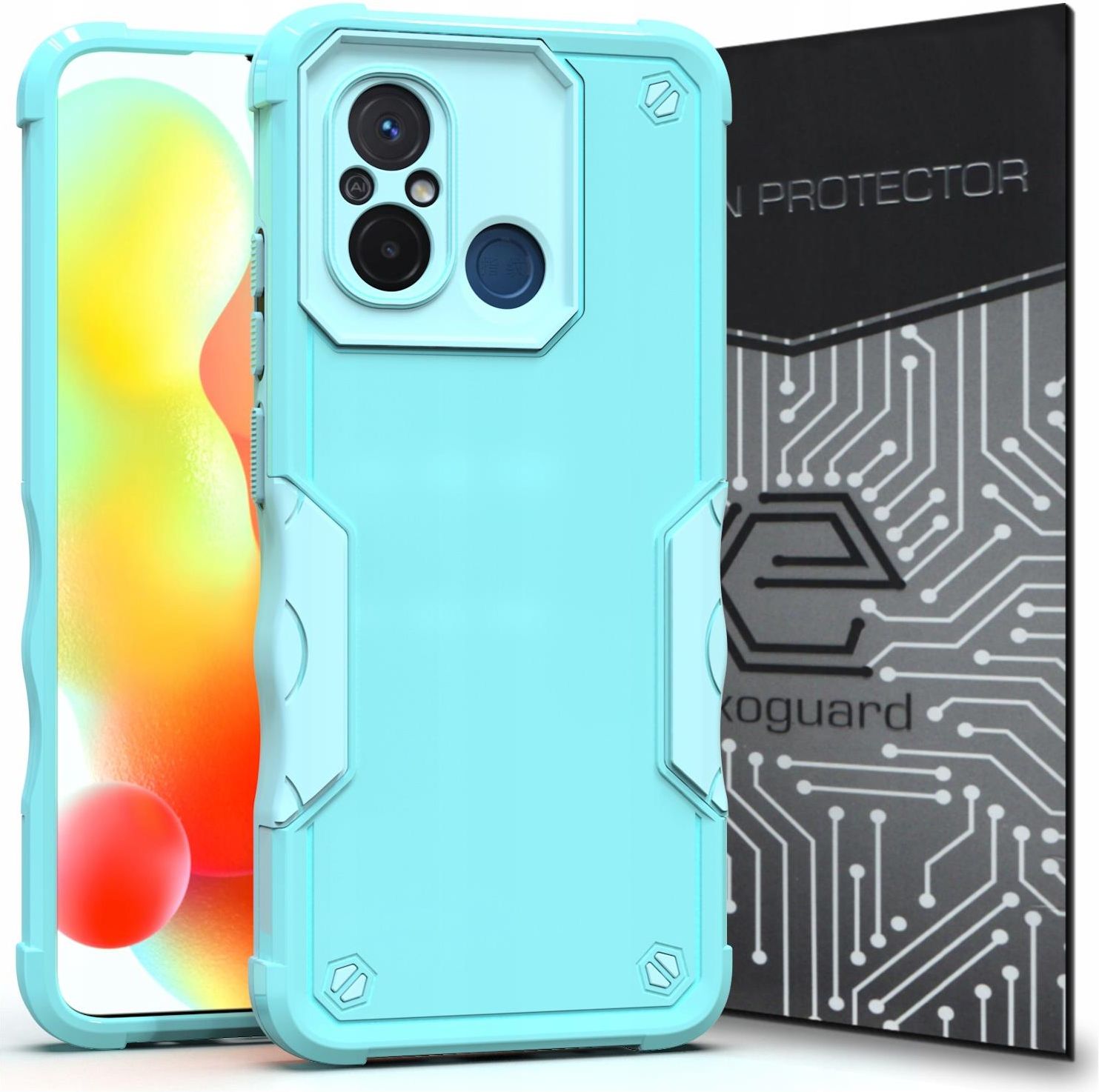 Exoguard Case Etui Pancerne Case+Szkło Do Xiaomi Redmi 12C - Etui na ...