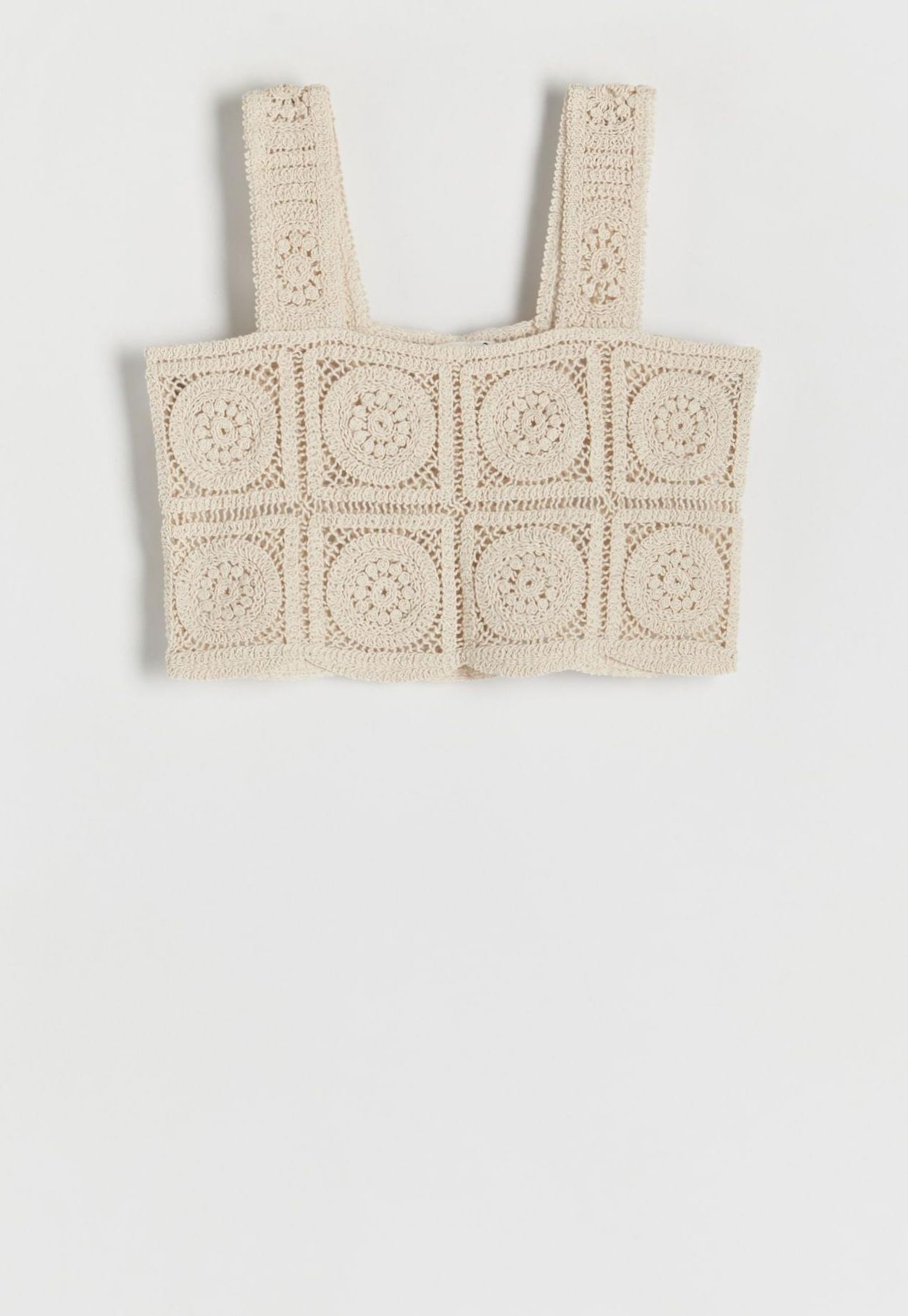 Reserved - Crop top ze strukturalnej dzianiny - Beżowy - Ceny i opinie ...