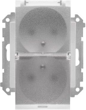 Gniazdo elektryczne Kontakt Simon Gniazdo Bryzgoszczelne Podwójne Ip 44 Aluminium Mat Klapka ...