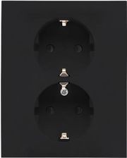 Gniazdo elektryczne Kontakt Simon Gniazdo Podwójne Z Uziemieniem Schuko Kompletne Czarny Mat ...