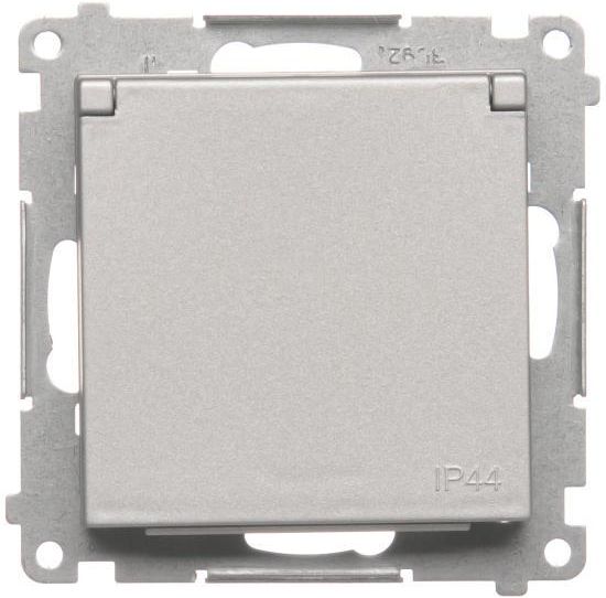 Gniazdo elektryczne Kontakt Simon Gniazdo Bryzgoszczelne Ip 44 Bez Uszczelki Aluminium Mat Simon ...