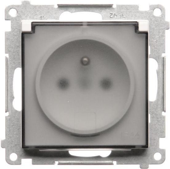 Gniazdo elektryczne Kontakt Simon Gniazdo Bryzgoszczelne Ip 44 Bez Uszczelki Biały Mat Klapka ...